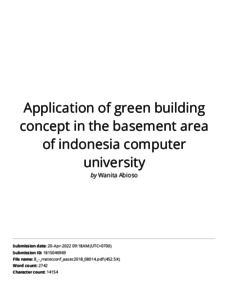 Application of green building concept in the basement area of indonesia ...